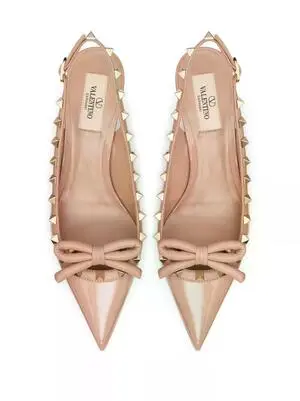 Valentino Garavani 60mm Rockstud Bow Slingback Pumps - Pink