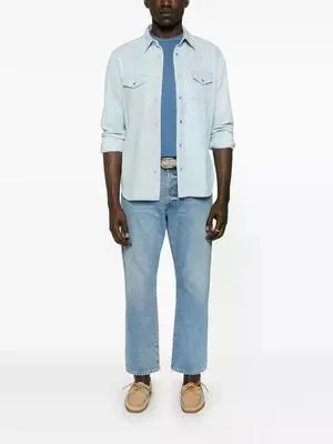 TOM FORD Embroidered-logo T-shirt - Blue