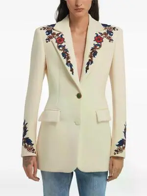 Roberto Cavalli Floral-embroidered Blazer