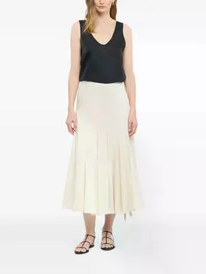 Another Tomorrow Panelled Wrap Skirt - Neutrals