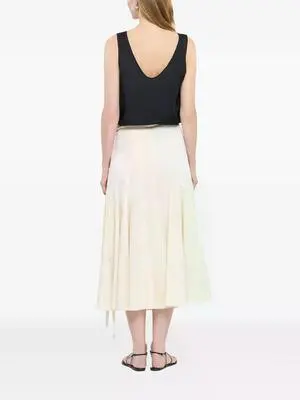 Another Tomorrow Panelled Wrap Skirt - Neutrals