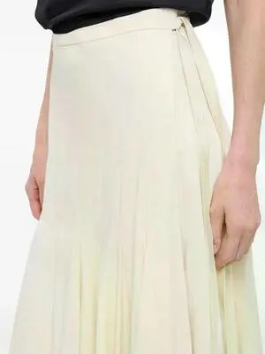 Another Tomorrow Panelled Wrap Skirt - Neutrals