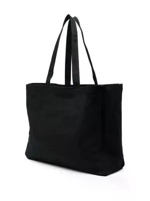Polo Ralph Lauren Logo Embroidered Canvas Tote Bag - Black