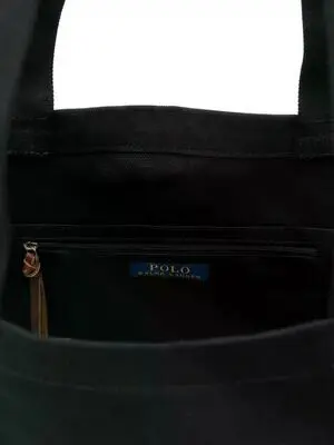 Polo Ralph Lauren Logo Embroidered Canvas Tote Bag - Black