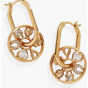 ALEX AND ANI Love And Luck Wheel Hoop Earrings - Gold