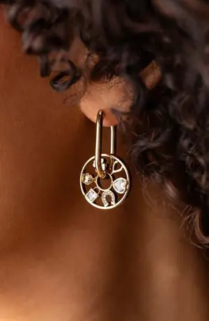 ALEX AND ANI Love And Luck Wheel Hoop Earrings