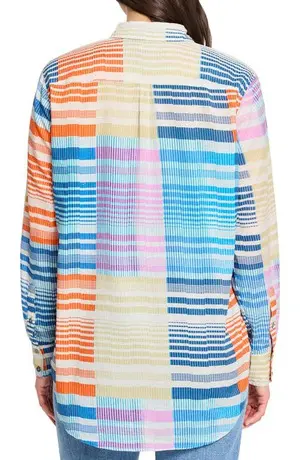 NIC+ZOE Sunset Stripe Cotton Button-up Shirt