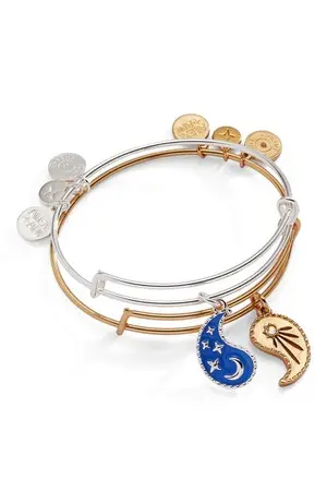 ALEX AND ANI Yin Yang Celestial Bangle Bracelet Set Of 2 - Two Tone