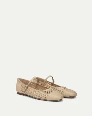 Veronica Beard Ellie Raffia Flat - Natural