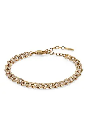 ALEX AND ANI Crystal Pave Curb Chain Bracelet - Gold