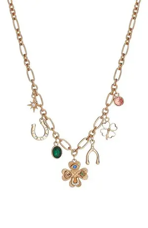 ALEX AND ANI Lucky Four Leaf Clover Charm Necklace - Gold