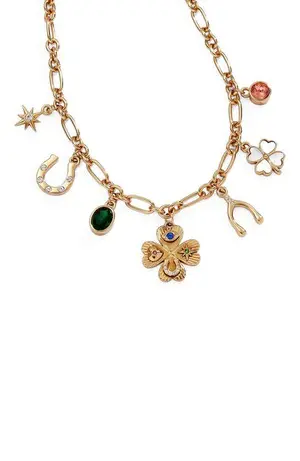 ALEX AND ANI Lucky Four Leaf Clover Charm Necklace