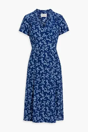 HVN Morgan Printed Silk Dress
