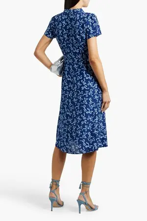 HVN Morgan Printed Silk Dress