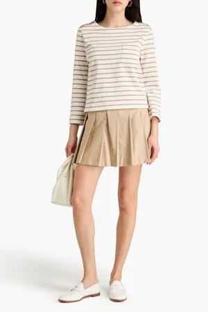 Veronica Beard Hovey Striped Cotton-jersey Top