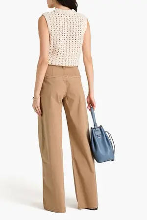 Veronica Beard Mia Stretch-cotton Twill Wide-leg Pants