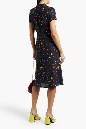 HVN Morgan Printed Silk Dress