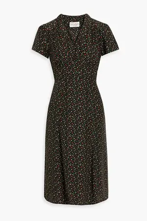 HVN Morgan Printed Silk Dress