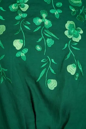 Saloni Neela Cutout Embroidered Linen Midi Dress
