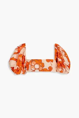 Etro Cropped Floral-print Top - Orange