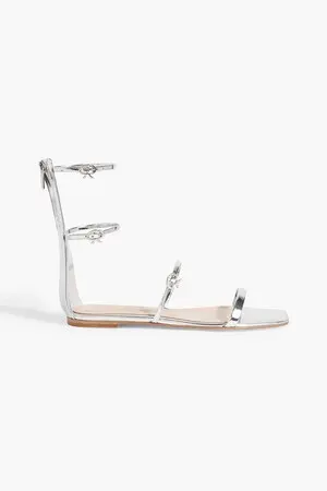 GIANVITO ROSSI Ribbon Downtown Mirrored-leather Sandals