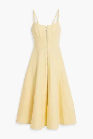 Zimmermann Linen Midi Dress With Zip Detailing
