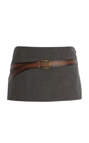 Prada Wool Midi Skirt With Belt