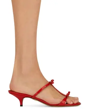 FERRAGAMO Abili 40 Mini Bow Sandals - Flame Red