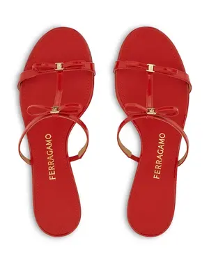 FERRAGAMO Abili 40 Mini Bow Sandals - Flame Red