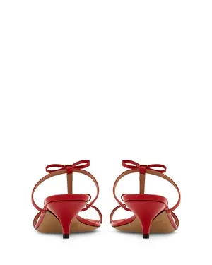 FERRAGAMO Abili 40 Mini Bow Sandals - Flame Red