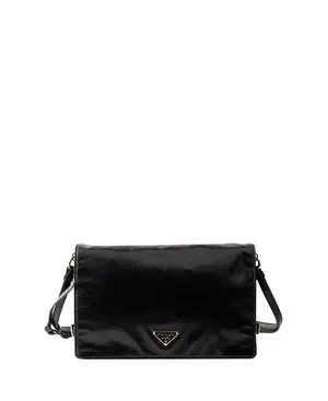 Prada Medium Leather Shoulder Bag - Black