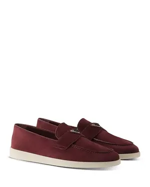 Prada Suede Loafers - Burgundy