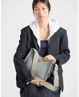 Prada Medium Leather Bag - Dark Grey