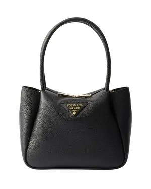 Prada Small Leather Handheld Bag - Black