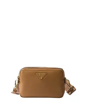 Prada Small Leather Shoulder Bag - Caramel
