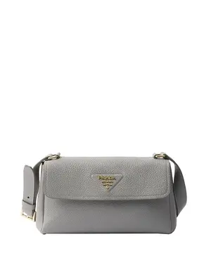 Prada Small Leather Shoulder Bag - Grey