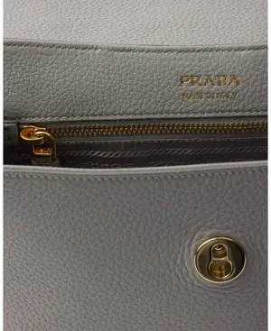 Prada Small Leather Shoulder Bag - Grey