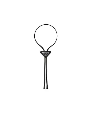 Prada Saffiano Leather Bolo Tie - Black