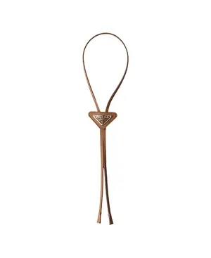 Prada Saffiano Leather Bolo Tie - Brown
