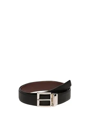 Prada Saffiano Leather Reversible Belt Black/burnt Sienna