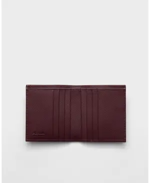 Prada Saffiano Leather Wallet - Burgundy
