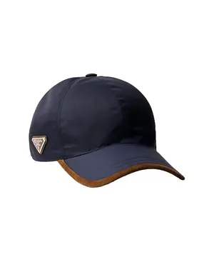 Prada Re-nylon Baseball Cap - Blue And Brown