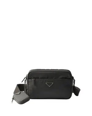 Prada Re-nylon Shoulder Bag With Detachable Pouch - Grey