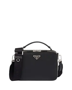 Prada Brique Medium Saffiano Leather Bag - Black