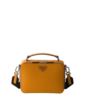 Prada Brique Medium Saffiano Leather Bag - Orange
