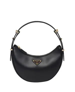 Prada Arque Small Leather Shoulder Bag - Black