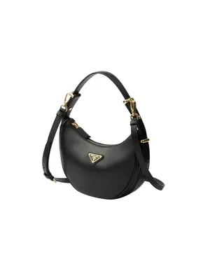 Prada Arque Small Leather Shoulder Bag - Black
