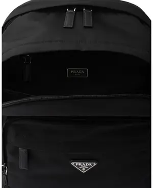 Prada Re-nylon And Saffiano Leather Backpack - Black