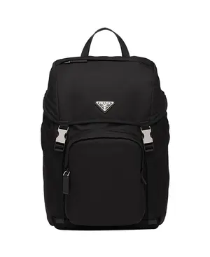 Prada Re-nylon And Saffiano Leather Backpack - Black