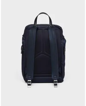 Prada Re-nylon And Saffiano Leather Backpack - Blue